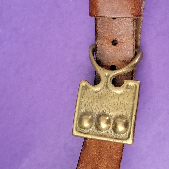 Fogter | Accessories | 97s Groovy Belt Buckle And Leather Belt | Poshmark